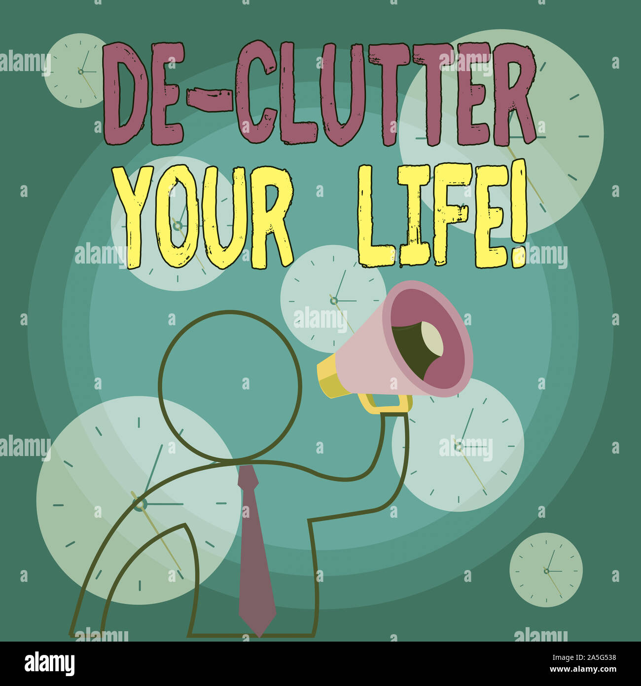 Writing note showing De Clutter Your Life. Business concept for remove ...