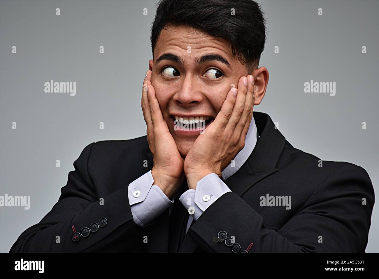 Surprised Intelligent Business Executive Wearing Suit Stock Photo - Alamy
