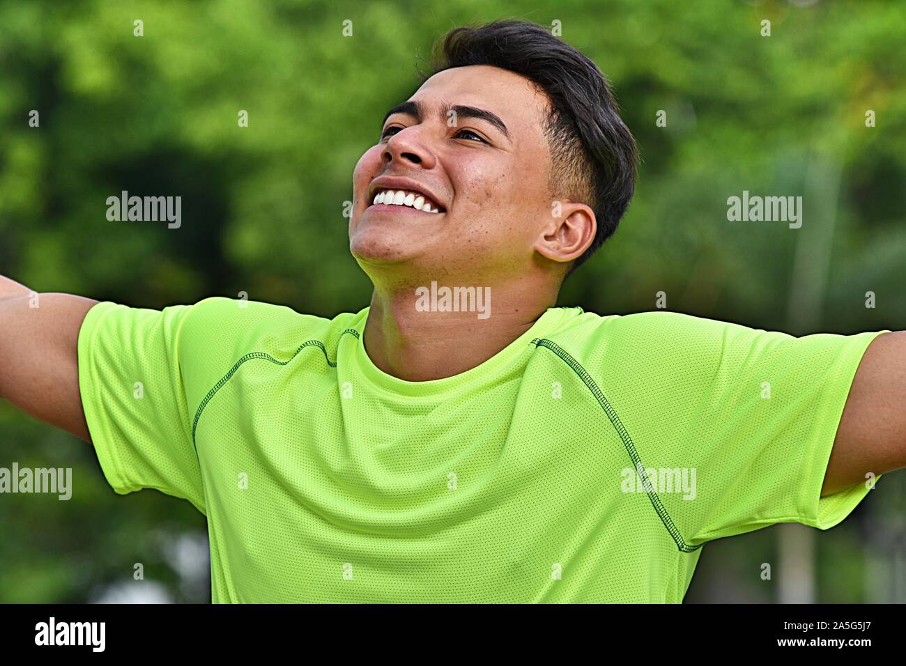An Athletic Man And Freedom Stock Photo - Alamy