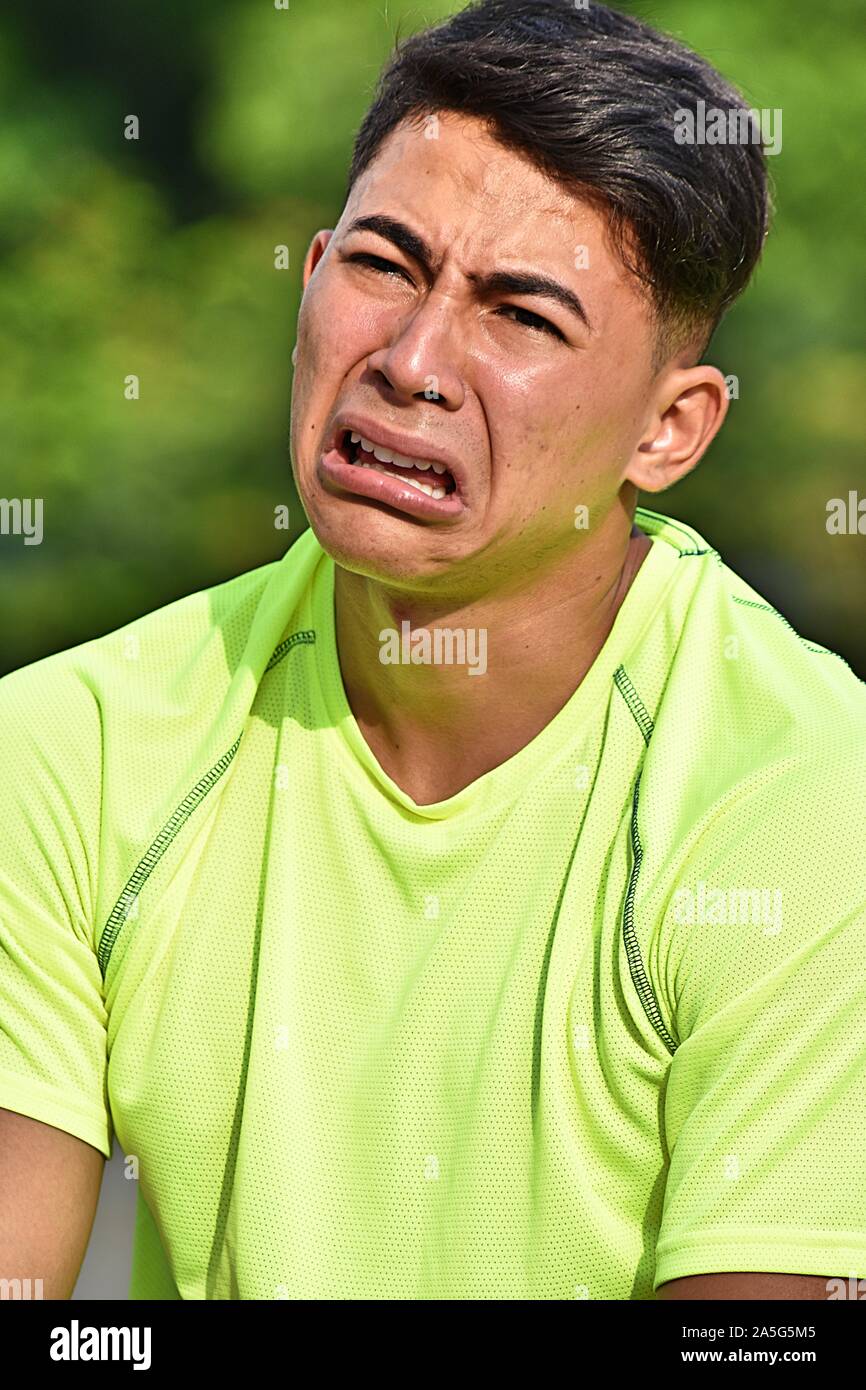 Crying Adult Male Athlete Stock Photo - Alamy