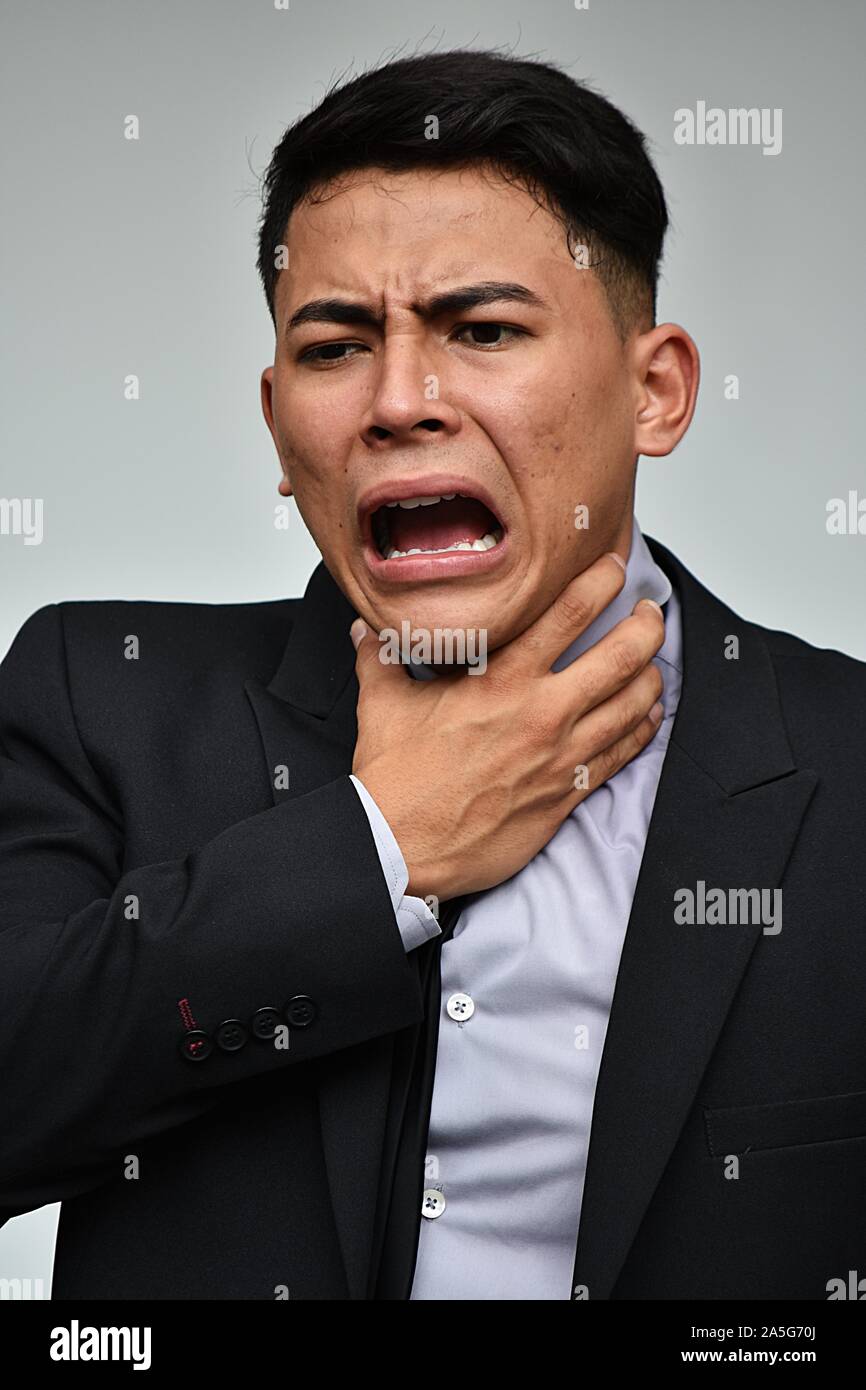 An Intelligent Business Man Choking Stock Photo - Alamy