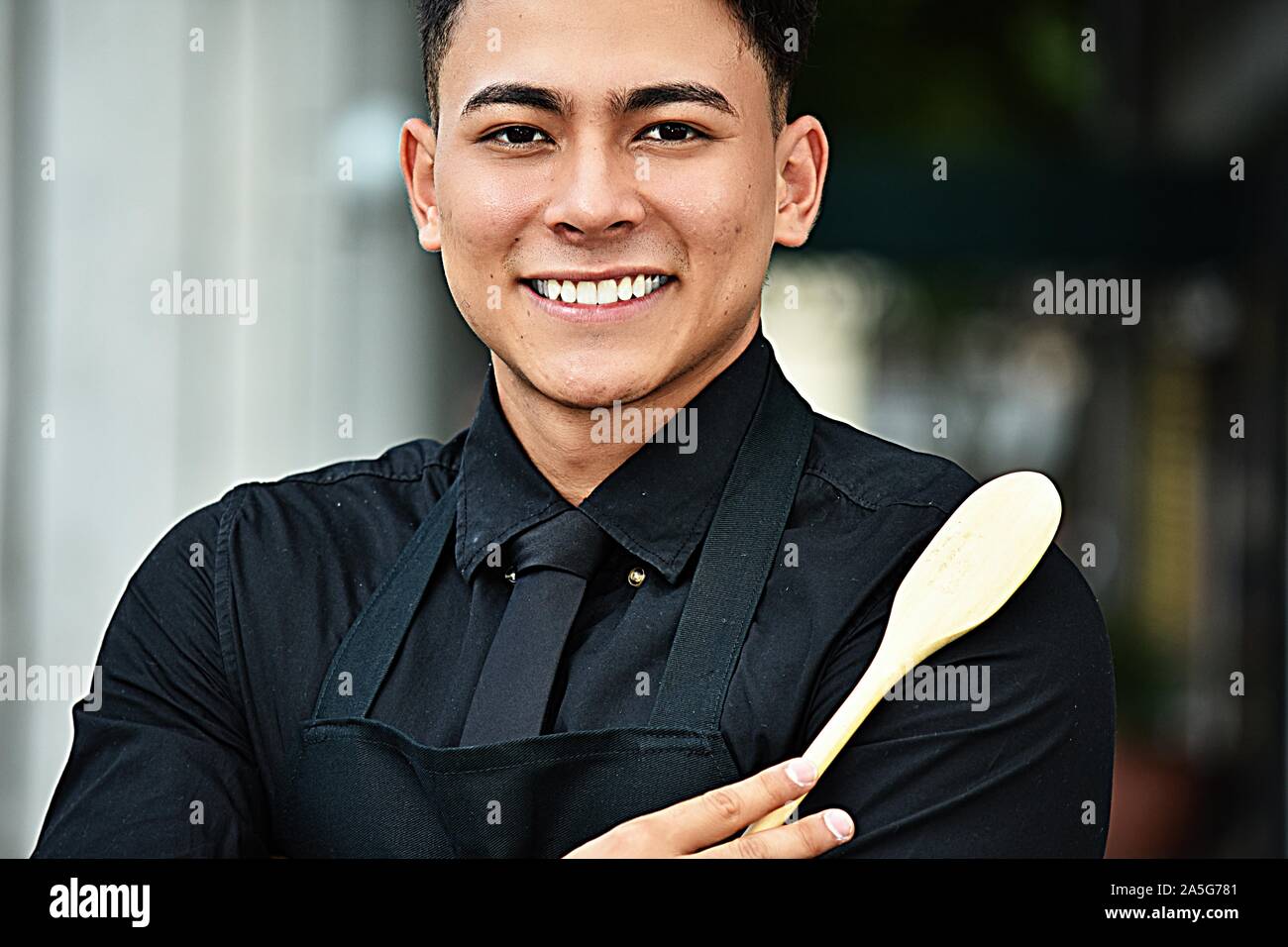 Happy Adult Male Chef Stock Photo - Alamy