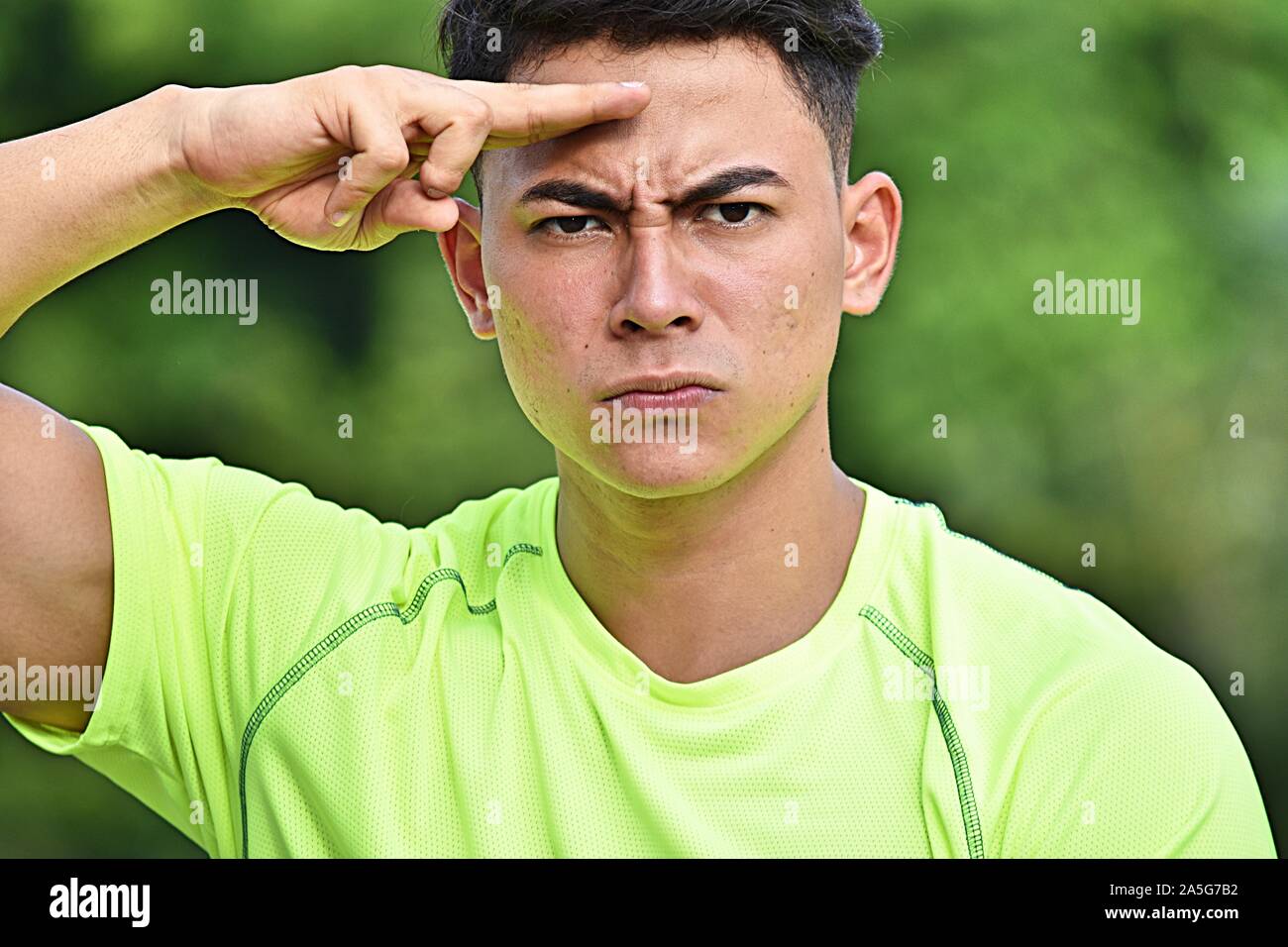 Male Athlete Saluting Stock Photo - Alamy