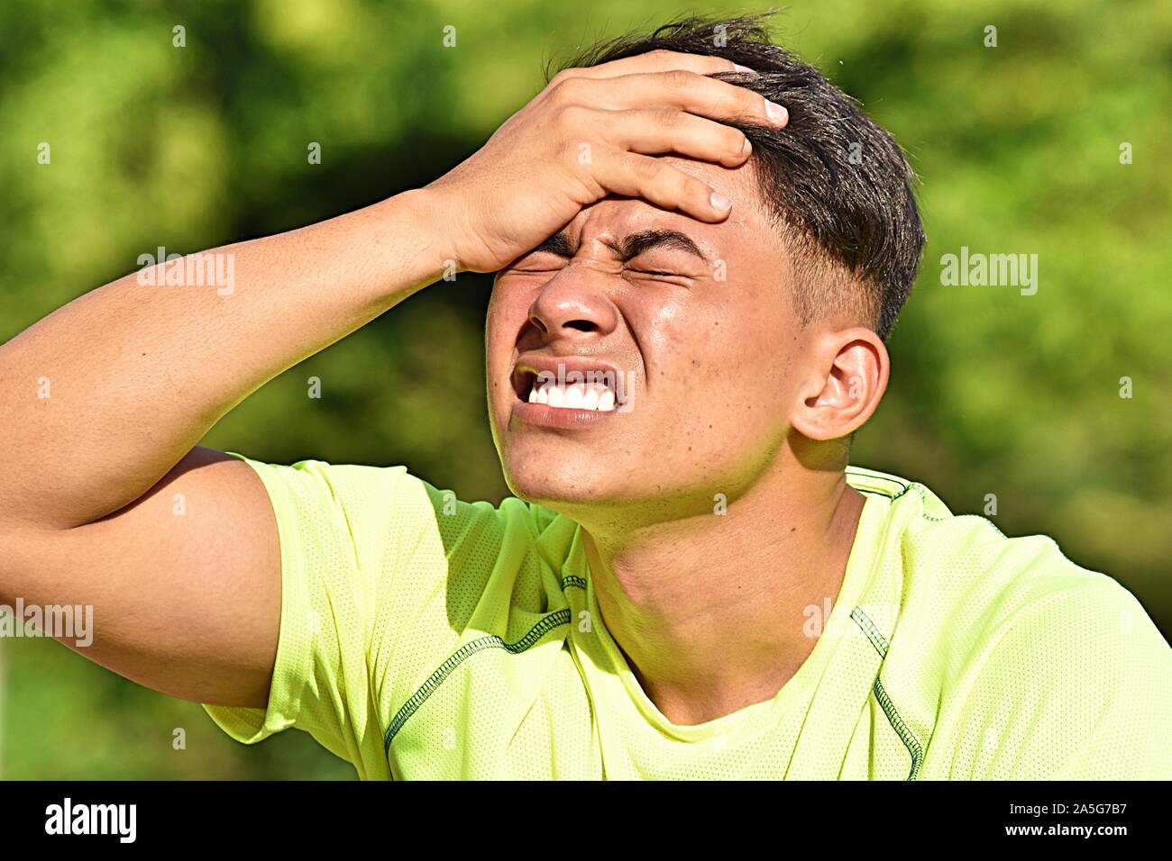 Stressed Fitness Adult Male Athlete Stock Photo - Alamy