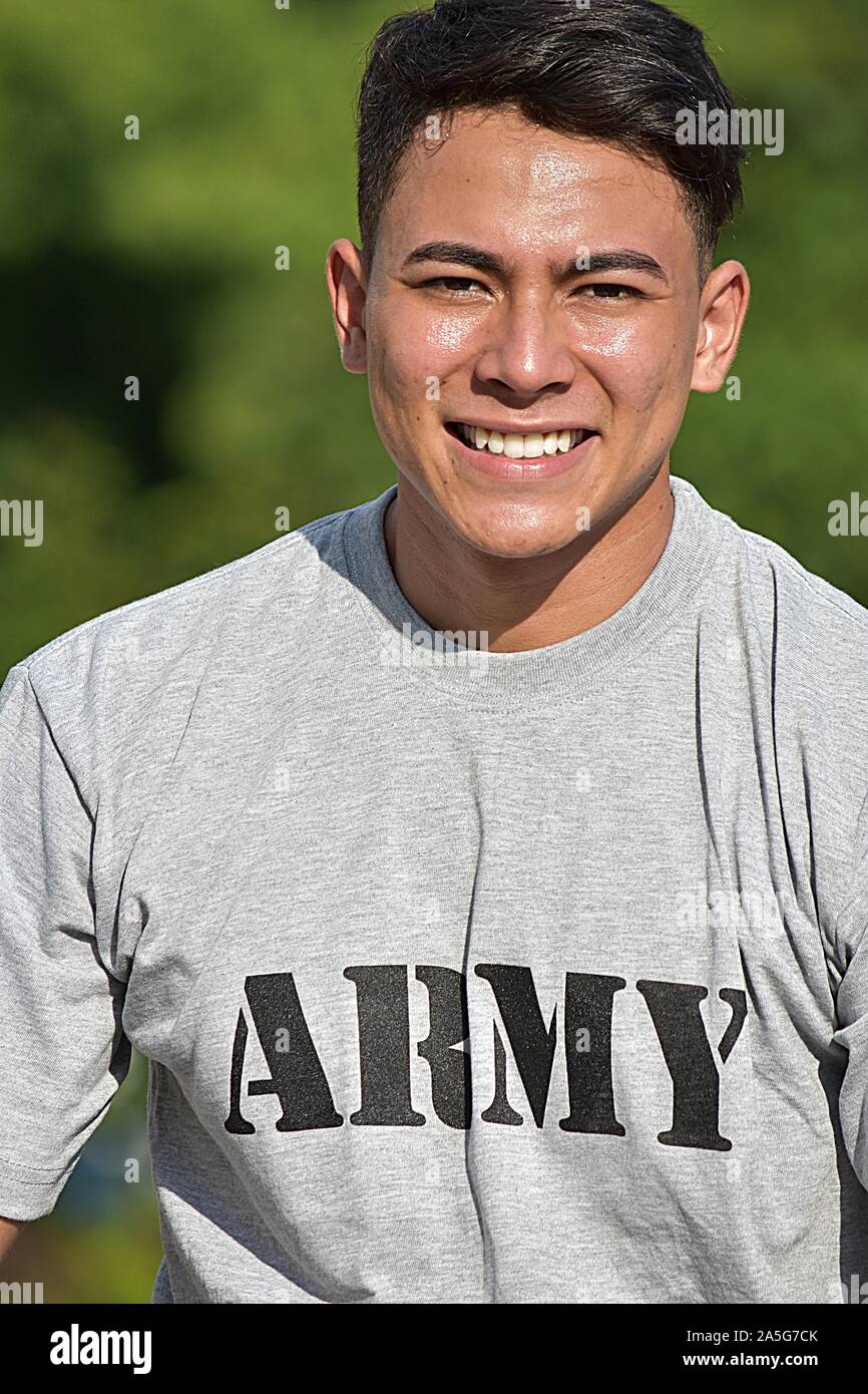 Smiling Adult Male Army Soldier Stock Photo - Alamy