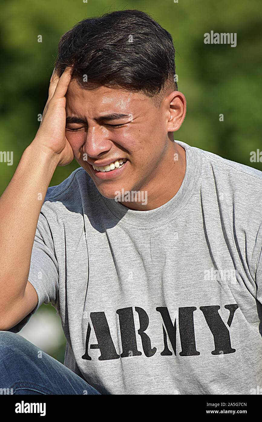 Crying Adult Male Army Soldier Stock Photo - Alamy