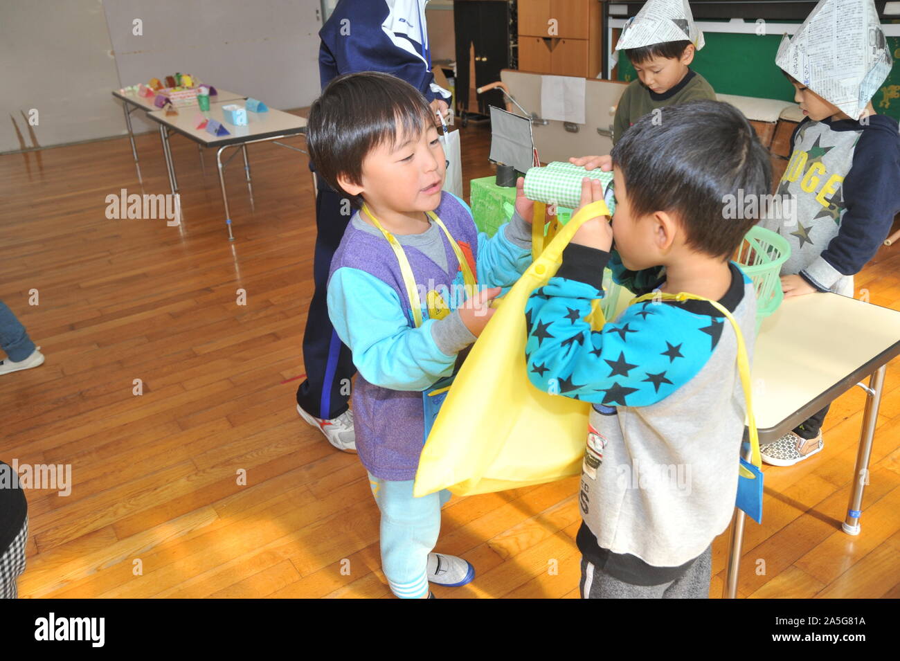 A smiley scene of a kindergarten children's festival Stock Photo - Alamy