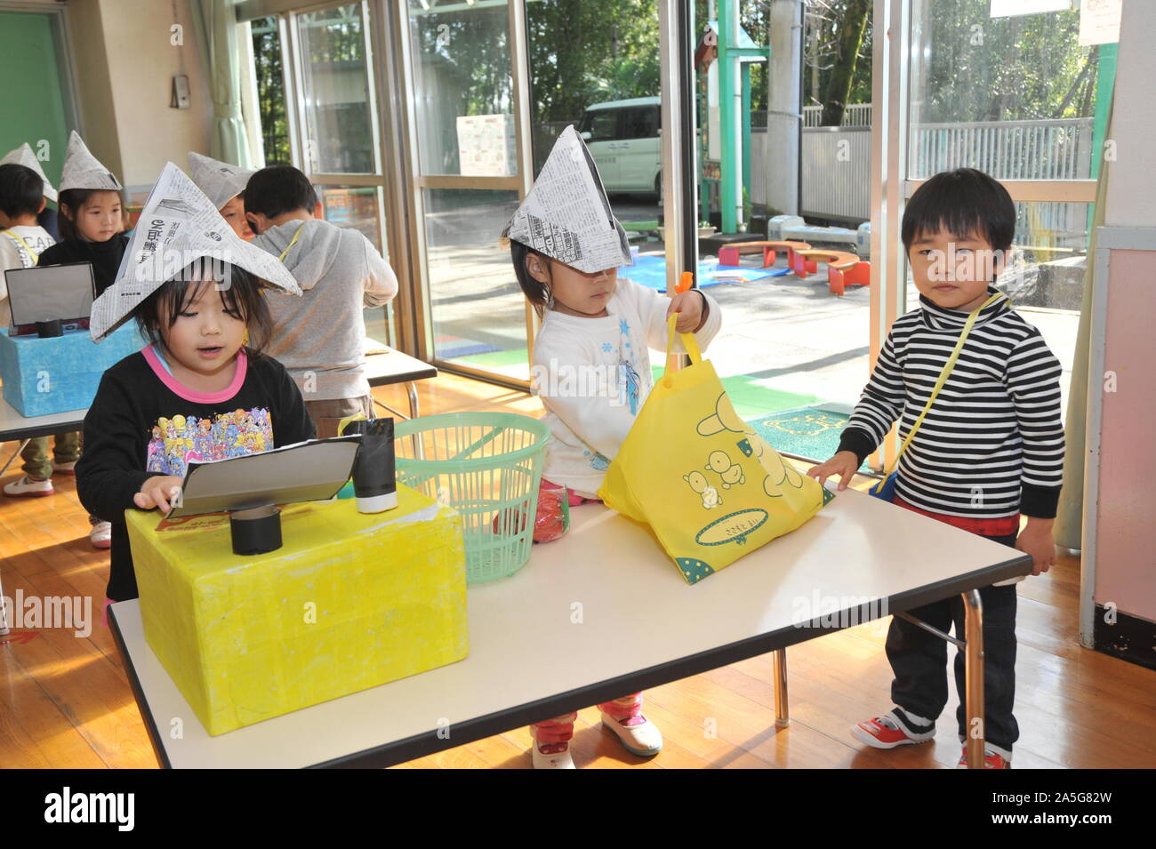A smiley scene of a kindergarten children's festival Stock Photo - Alamy