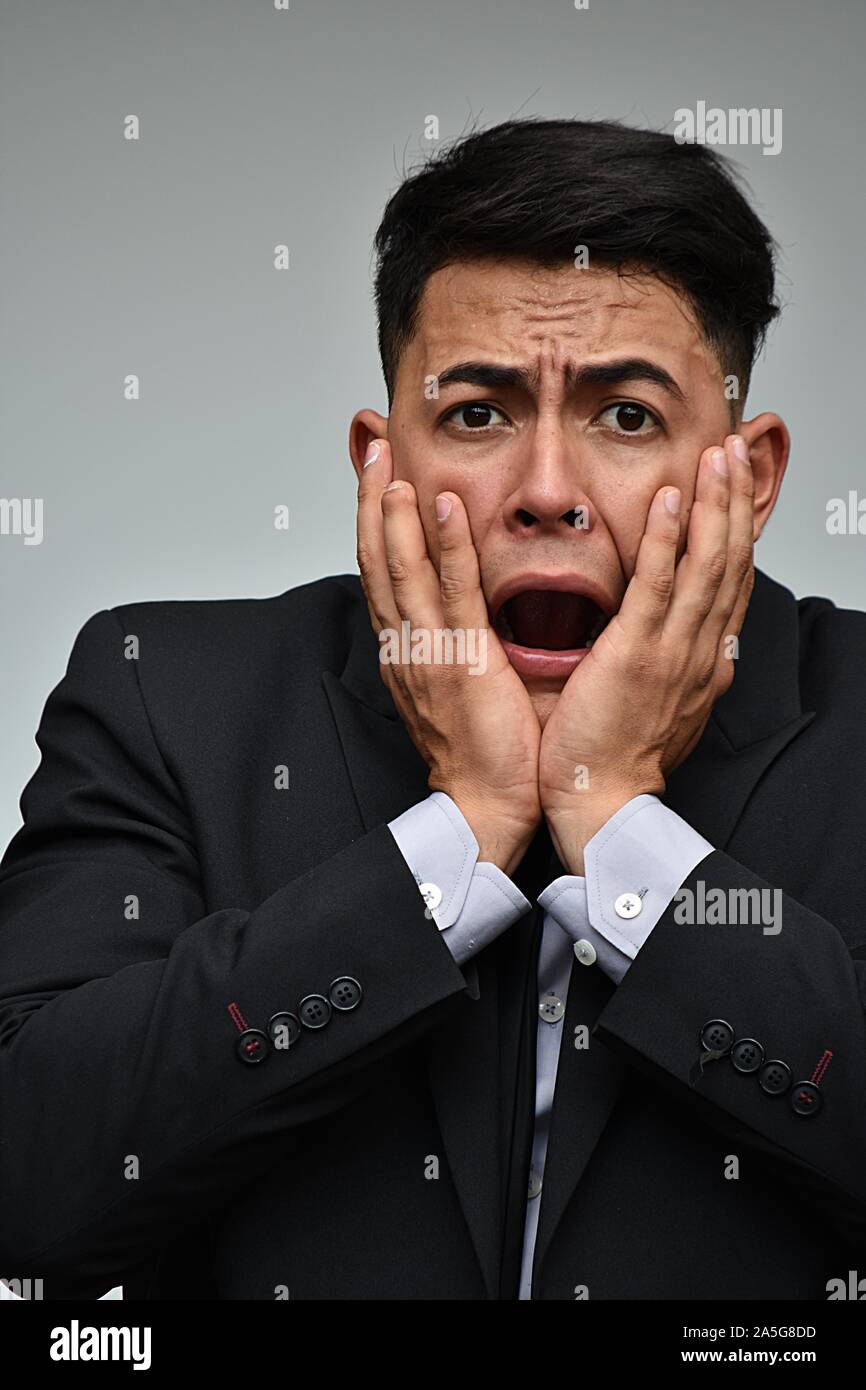 Stressed Business Man Wearing Suit And Tie Stock Photo - Alamy