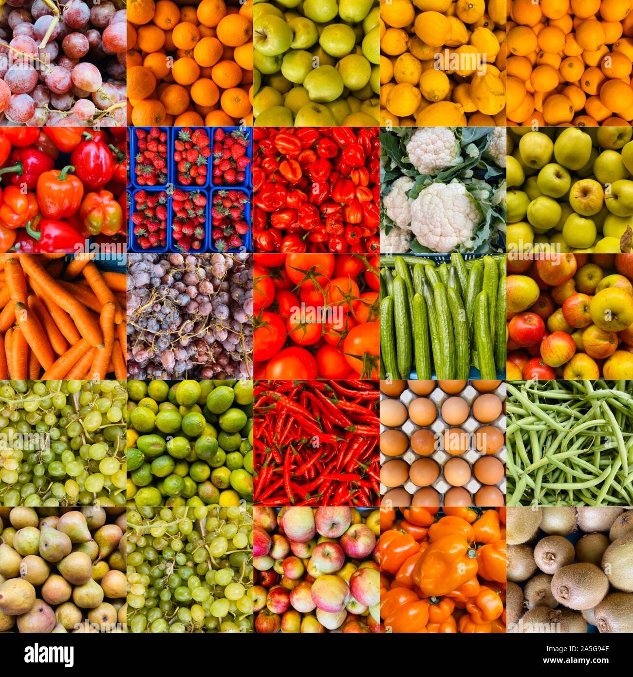 Lovely healthy fruit and vegetables isolated together Stock Photo - Alamy