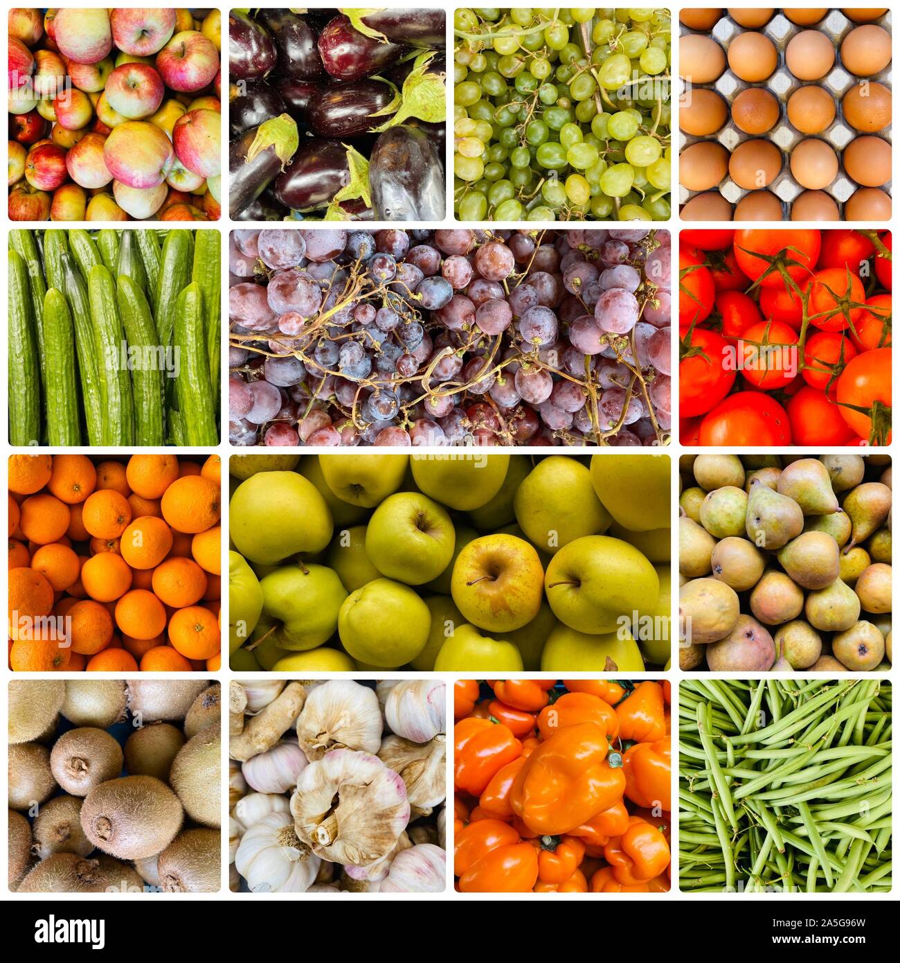 Lovely healthy fruit and vegetables isolated together Stock Photo - Alamy