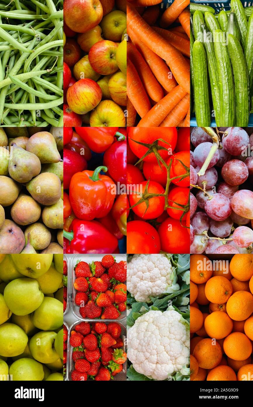 Lovely healthy fruit and vegetables isolated together Stock Photo - Alamy