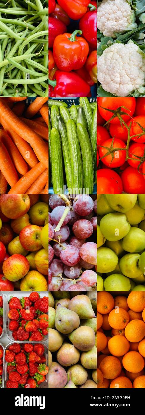 Lovely healthy fruit and vegetables isolated together Stock Photo - Alamy