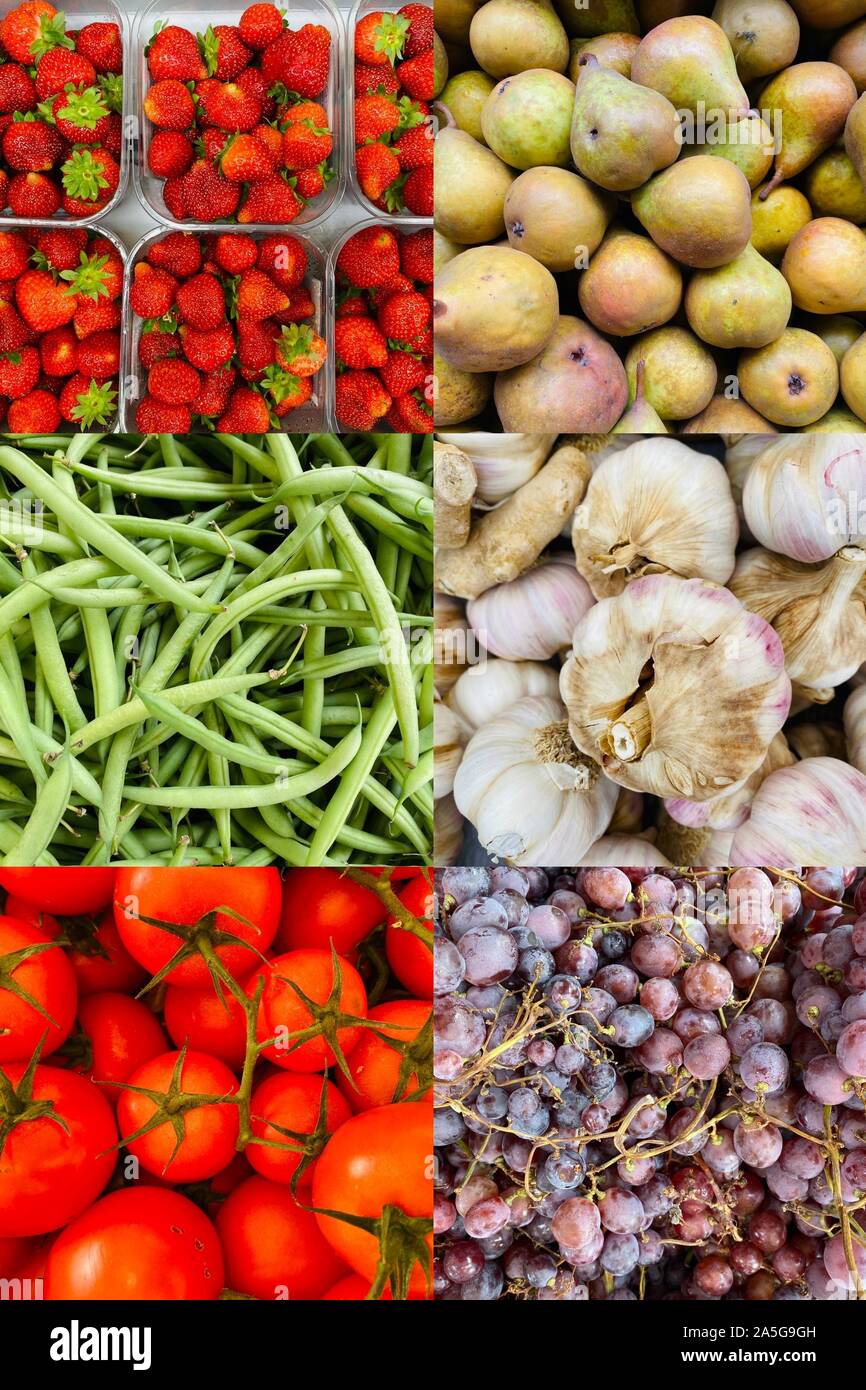 Lovely healthy fruit and vegetables isolated together Stock Photo - Alamy