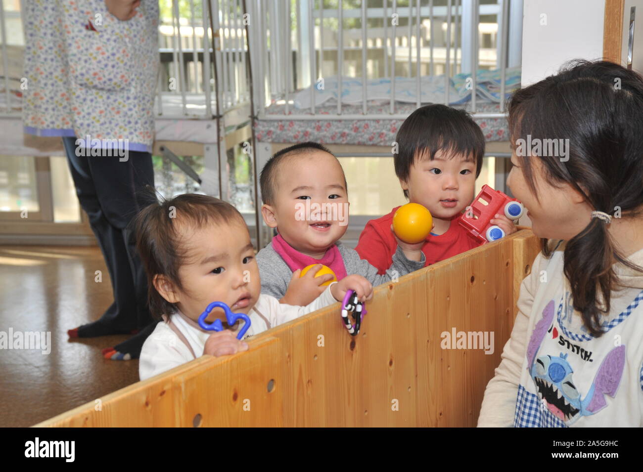 A smiley scene of a kindergarten children's festival Stock Photo - Alamy