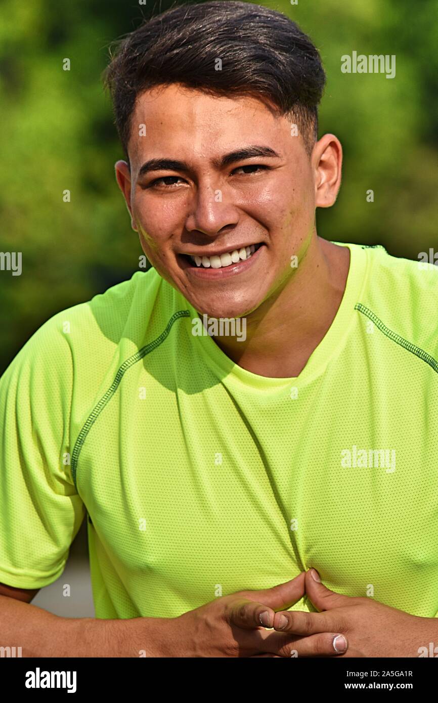 Fit Male Athlete Smiling Stock Photo - Alamy