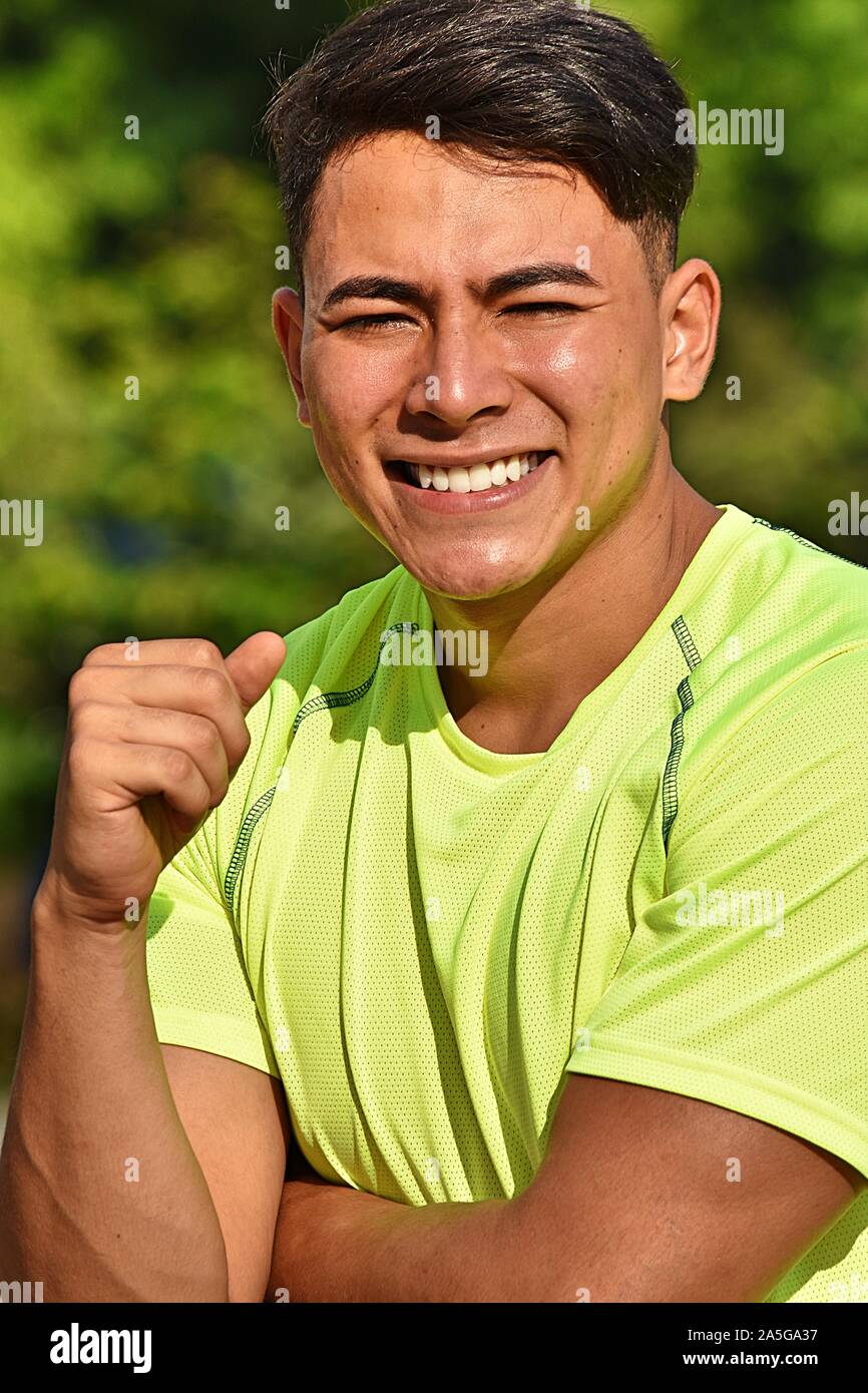 Fitness Male Athlete Smiling Stock Photo - Alamy