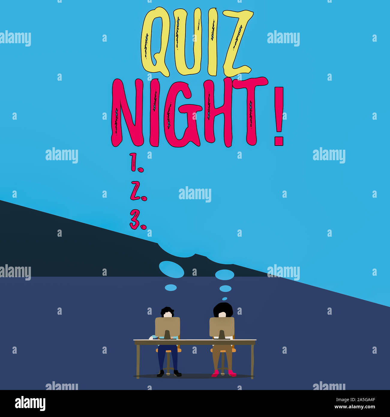Handwriting text writing Quiz Night. Conceptual photo evening test ...