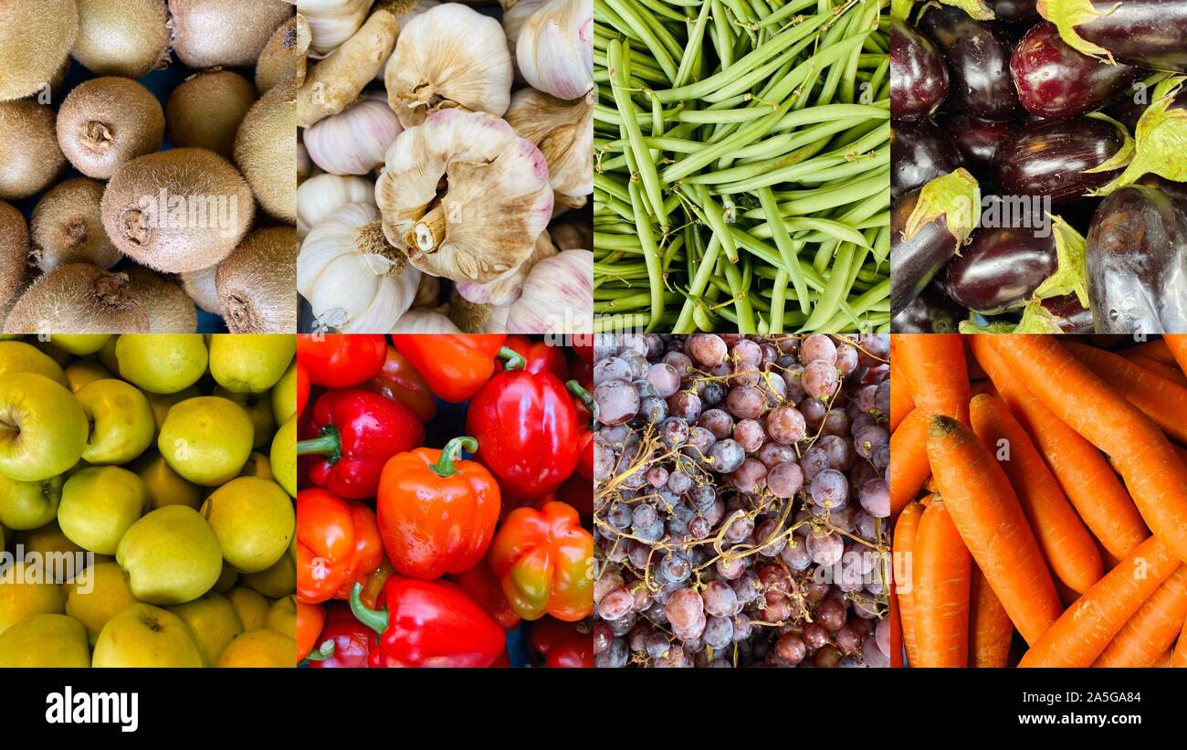 Lovely healthy fruit and vegetables isolated together Stock Photo - Alamy