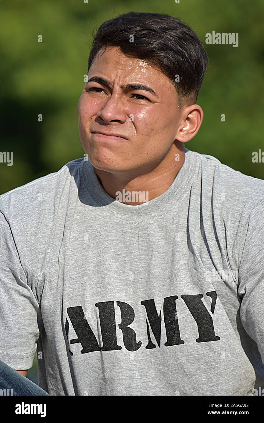 An Adult Male Army Soldier Confused Stock Photo - Alamy