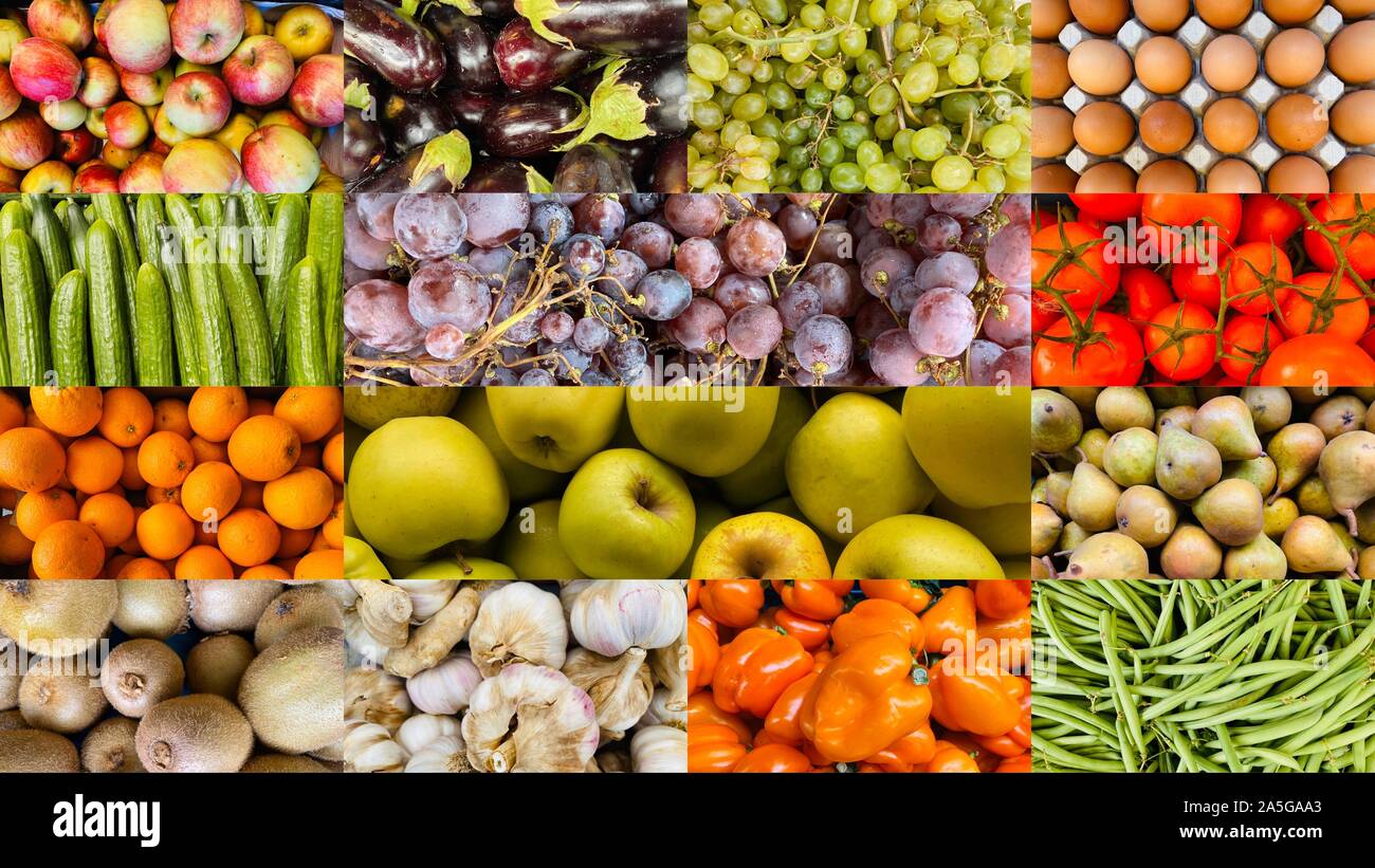 Lovely healthy fruit and vegetables isolated together Stock Photo - Alamy