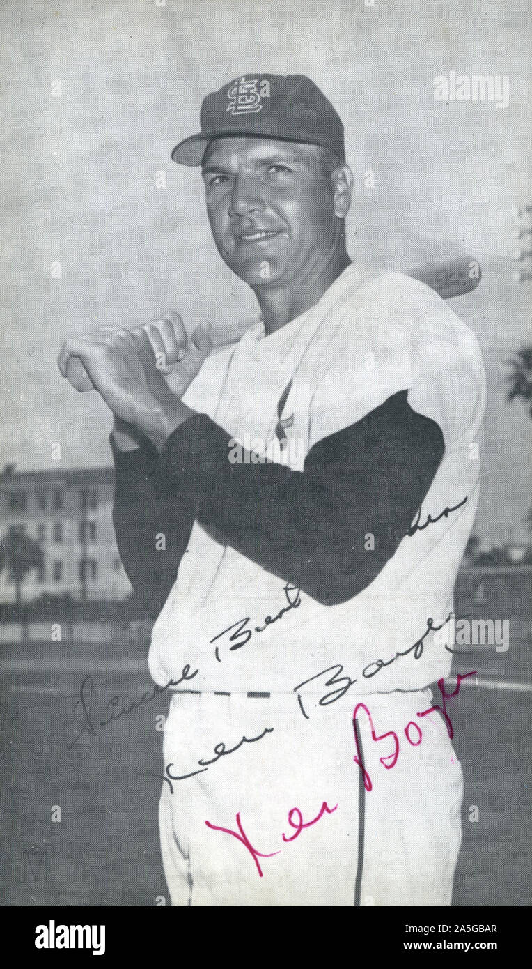 Vintage autographed black and white photo of star baseball player Ken ...