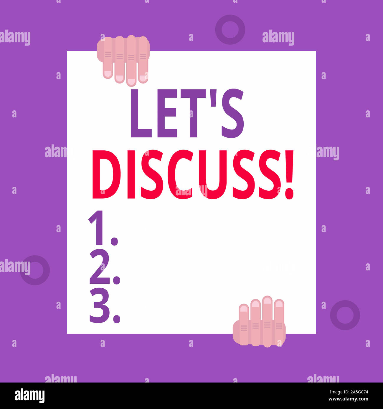 Writing note showing Let S Discuss. Business concept for asking someone ...
