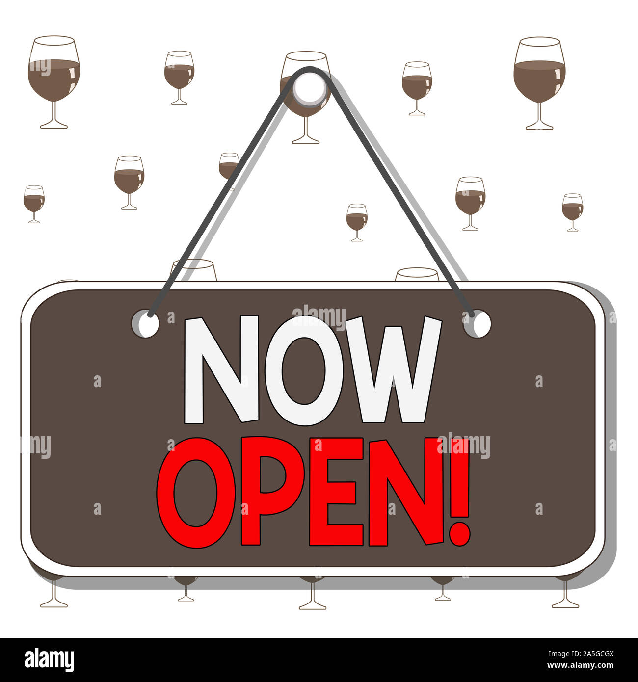 Text sign showing Now Open. Business photo showcasing leave door or ...