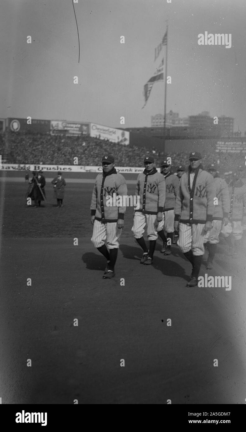 Babe Ruth, at opening of Yankee Stadium baseball Stock Photo - Alamy