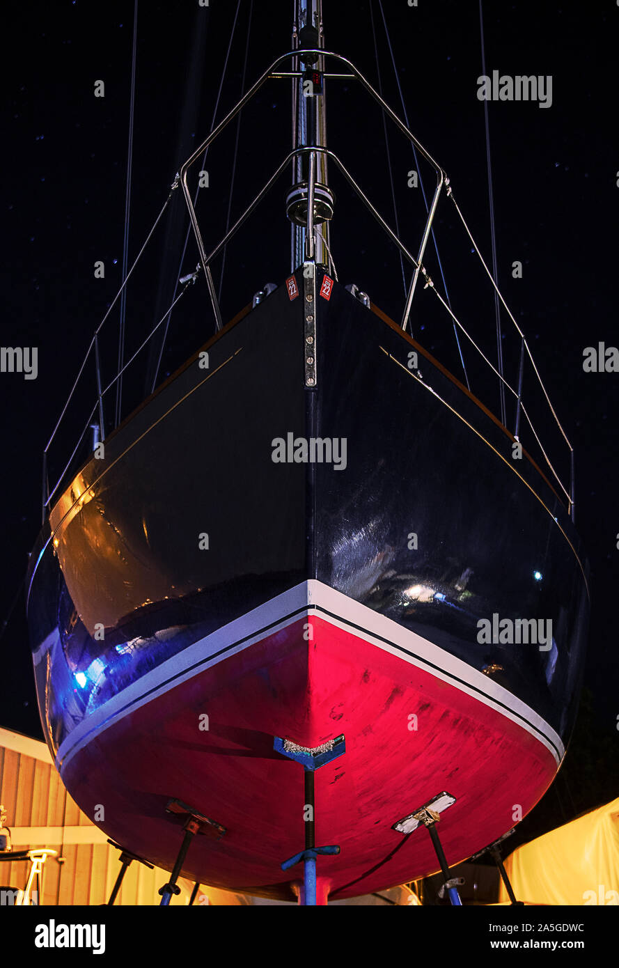 sail boat with reflections Stock Photo - Alamy