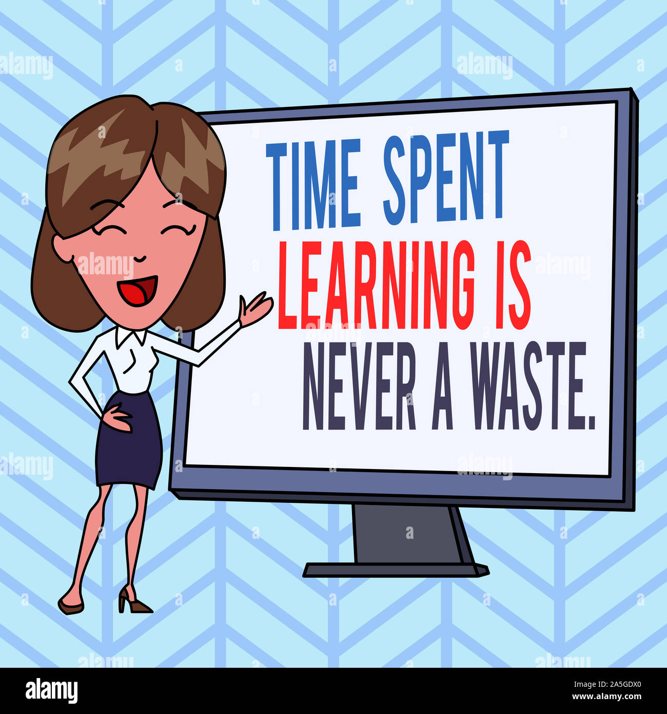 Writing note showing Time Spent Learning Is Never A Waste. Business ...