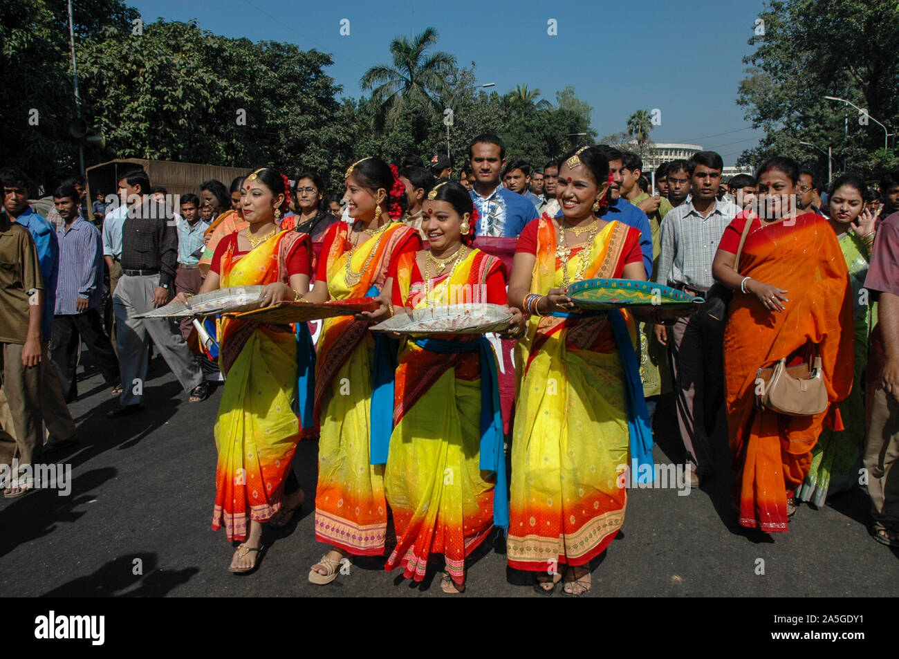 December 03, 2004, Dhaka, Bangladesh. A rally for the harvest ...