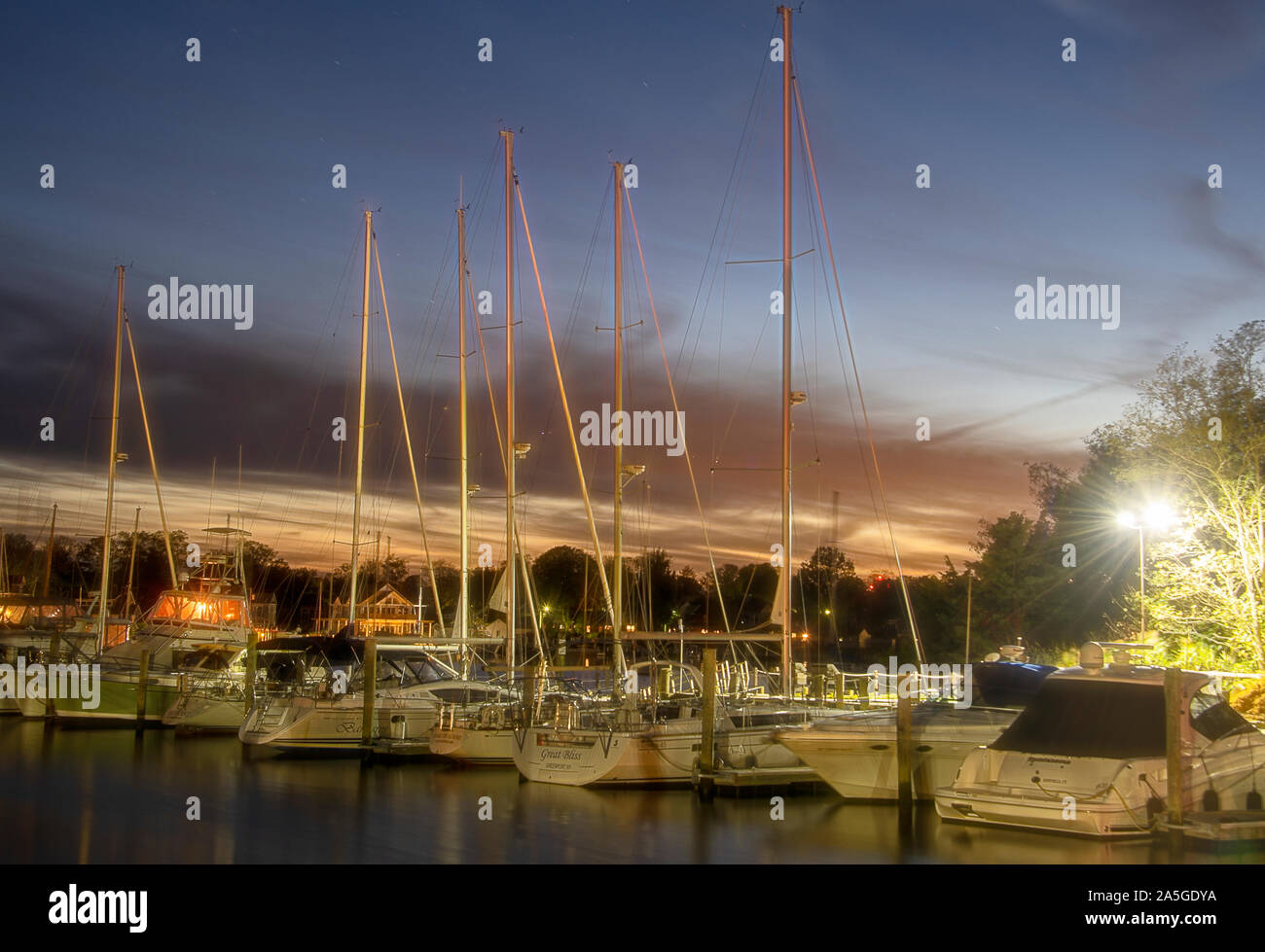 Harbor at Twilight Stock Photo - Alamy