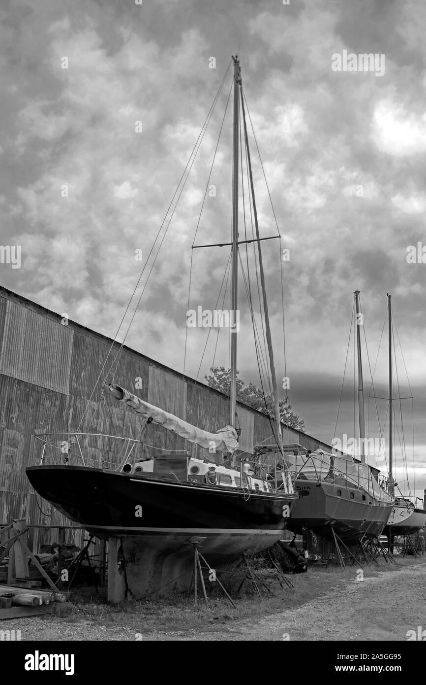Sail boats on Land Stock Photo - Alamy