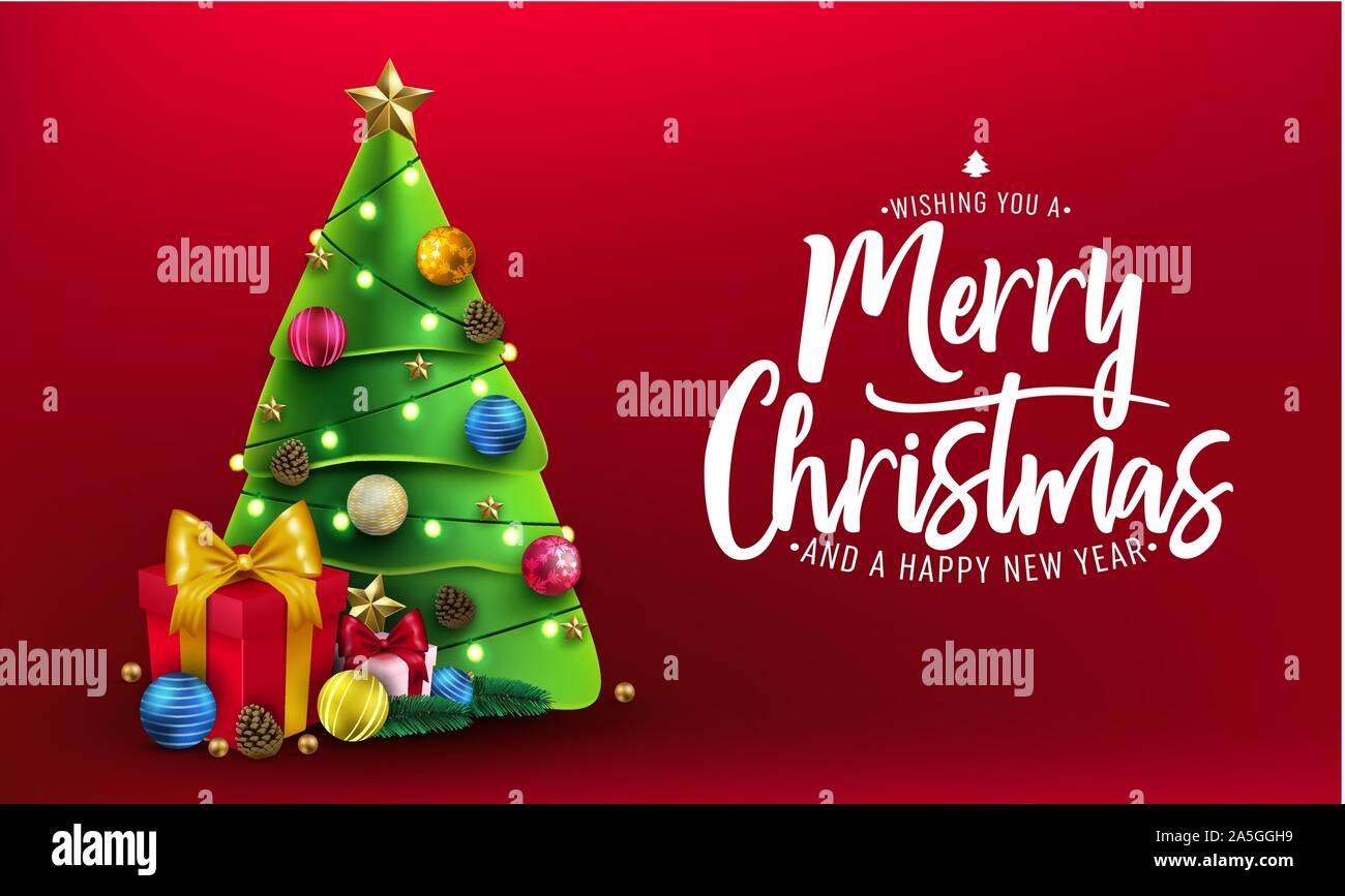 Fir branch red gifts Stock Vector Images - Alamy