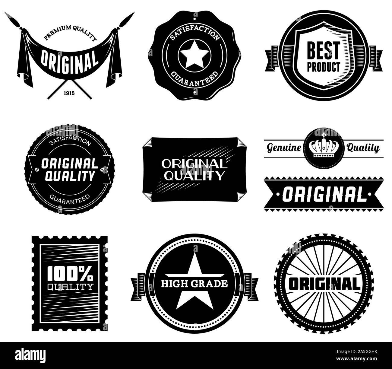 Vintage labels. Bitmap collection 8 Stock Photo - Alamy