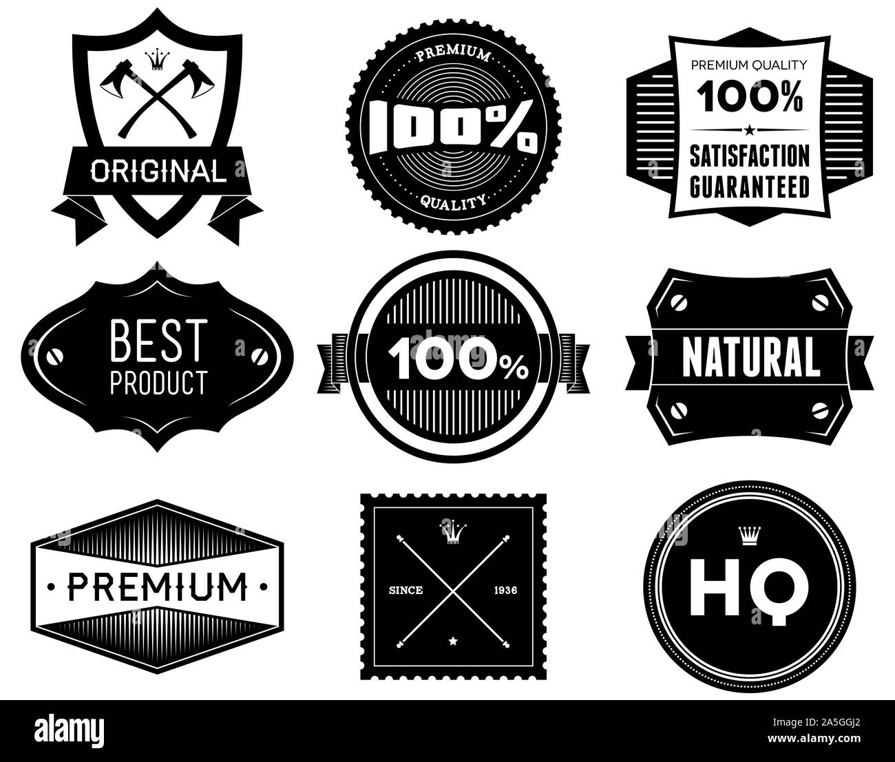 Vintage labels. Bitmap collection 5 Stock Photo - Alamy