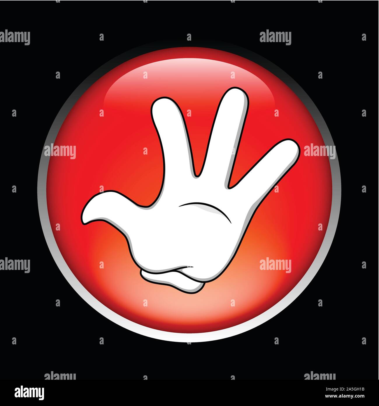 Cartoon stop hand on button Stock Vector Image & Art - Alamy