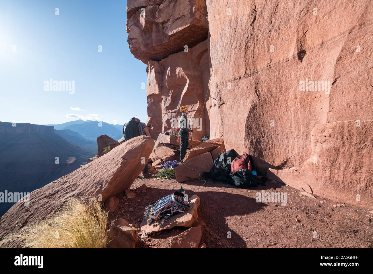 Moab rock climbing hi-res stock photography and images - Alamy