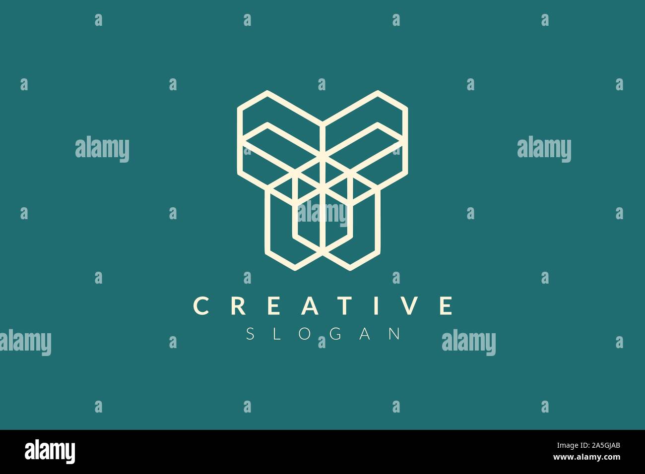 Modern Minimalist vector. Geometric shape logo. Hexagons and triangles ...