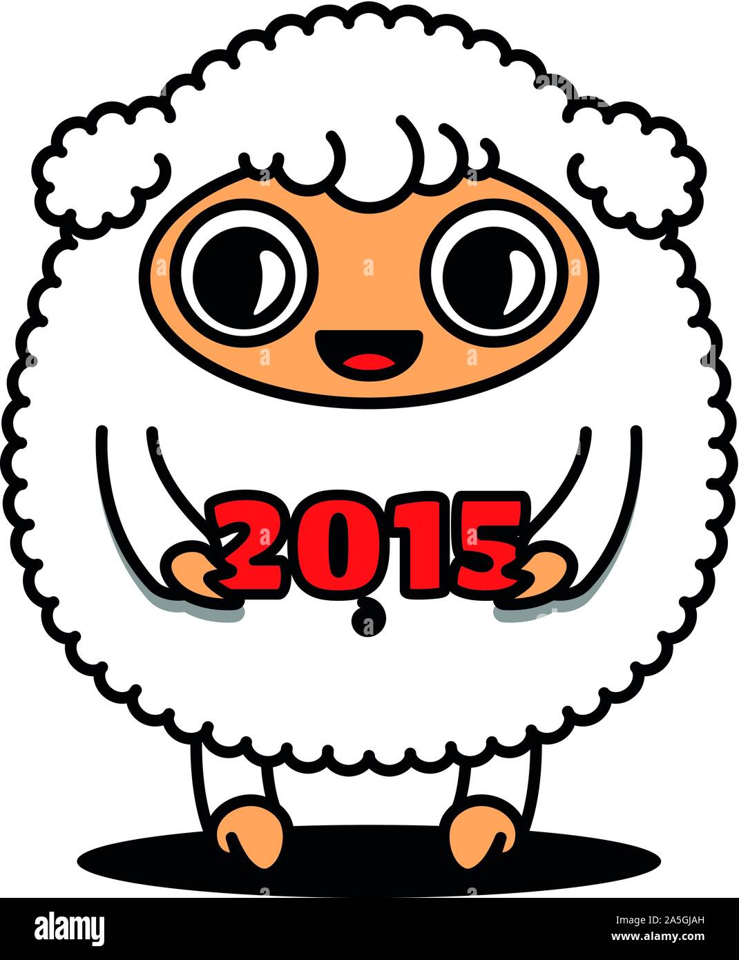 Sheep with 2015 sign Stock Vector Image & Art - Alamy
