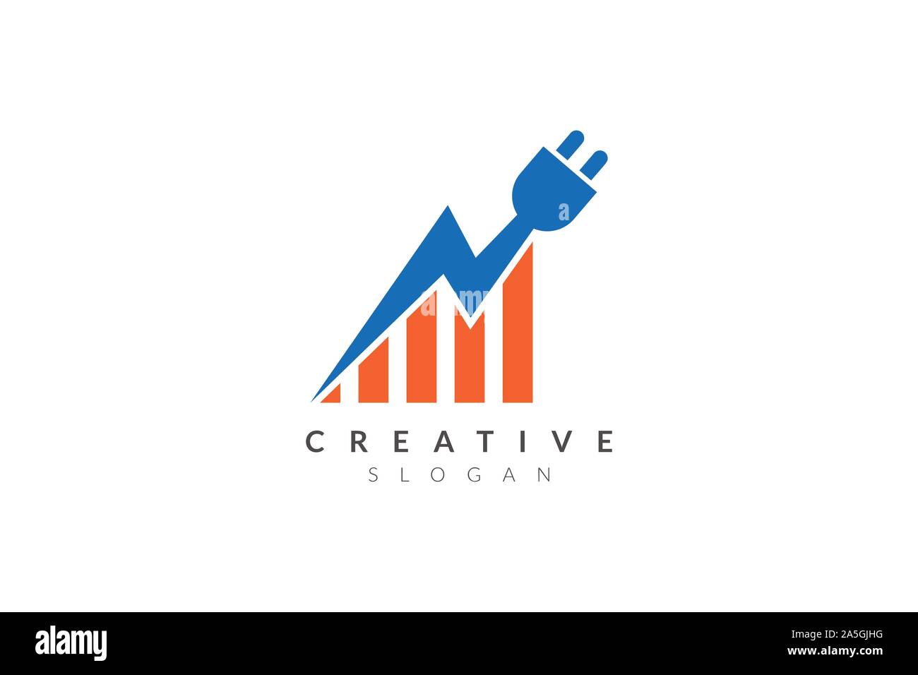 Vector illustration design of a combined form of a bar chart with ...