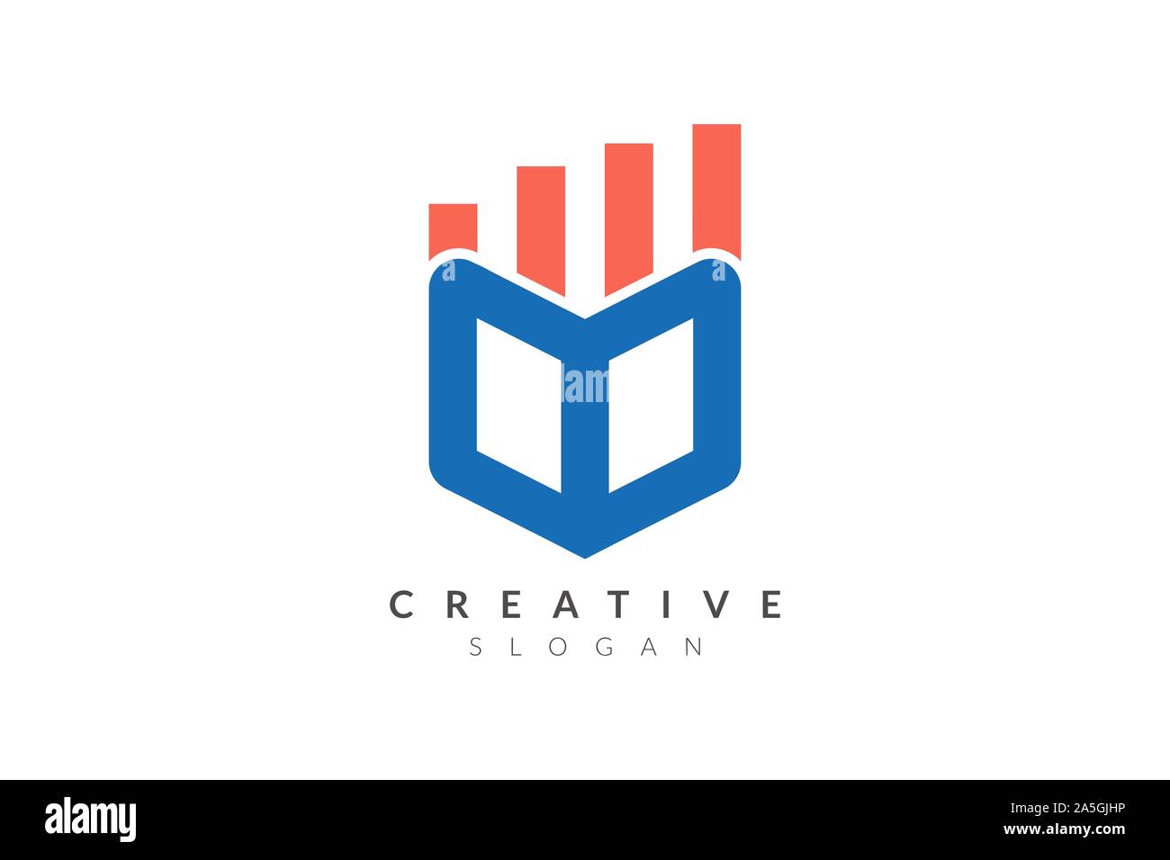Vector illustration design of a combined form of a bar chart with ...
