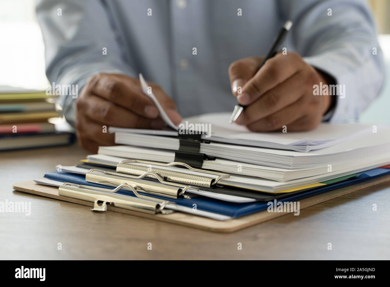 documents paperwork stack of business paper documents on office on desk ...