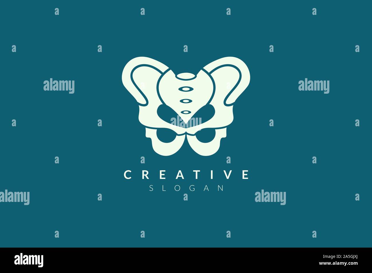 Vector illustration of pelvic bone shape design. Minimalist and simple ...