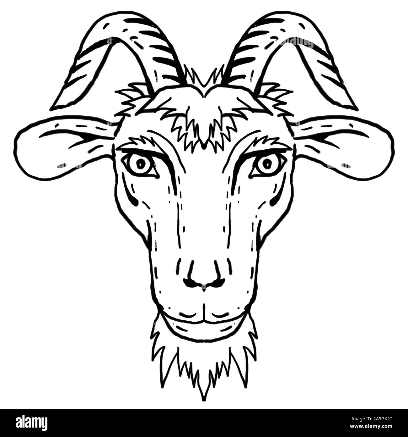 Retro cartoon style portrait drawing of a head of Goat Wearing Tuxedo ...