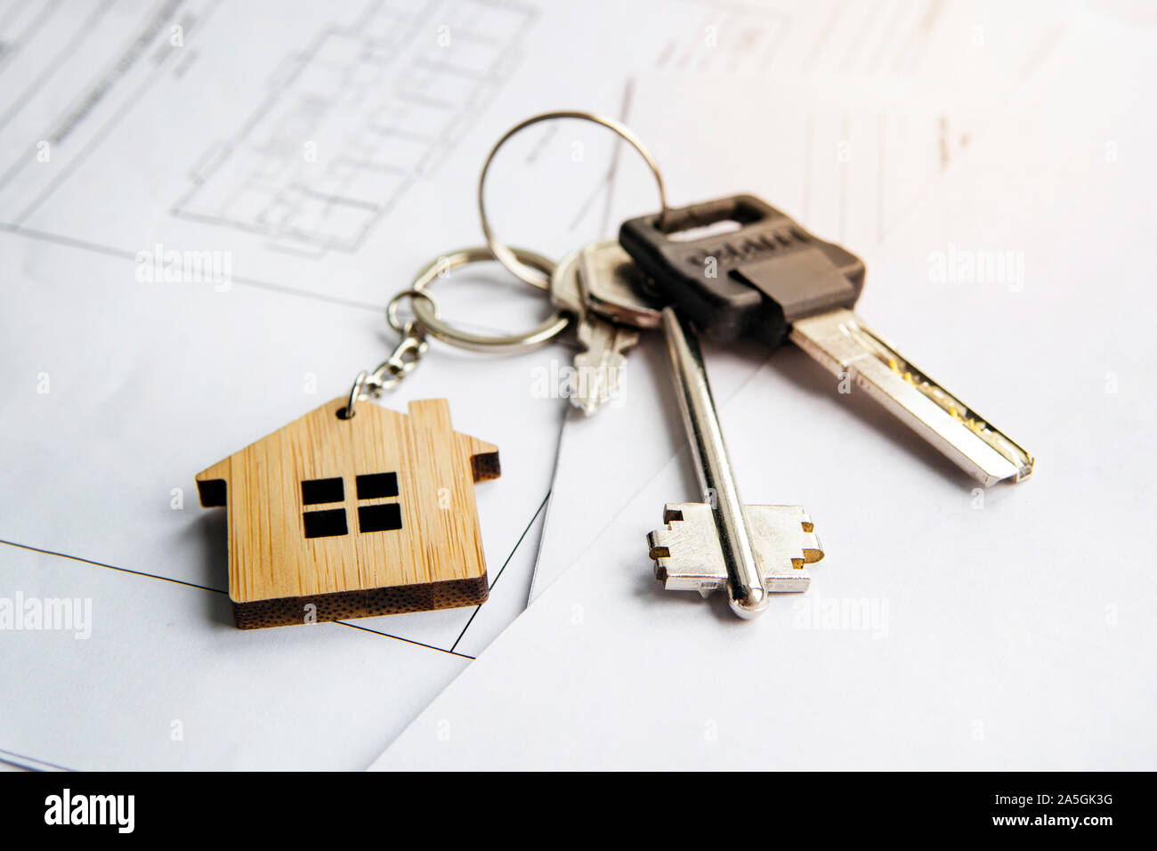 keychain in the form of a house. Model house, construction plan for ...