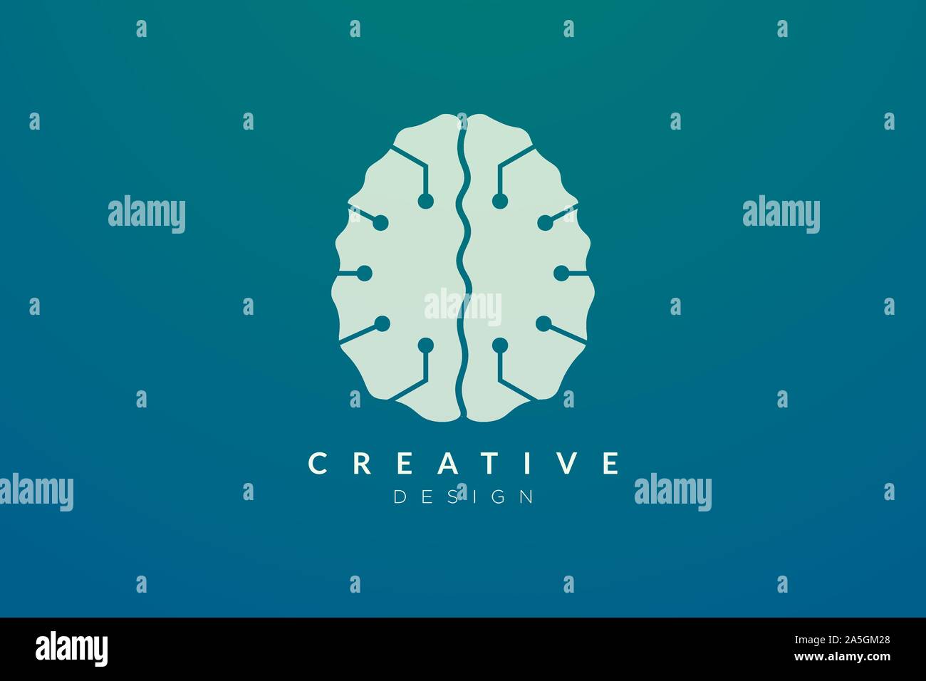 Design abstract brain shape logo with technology style. Simple and ...