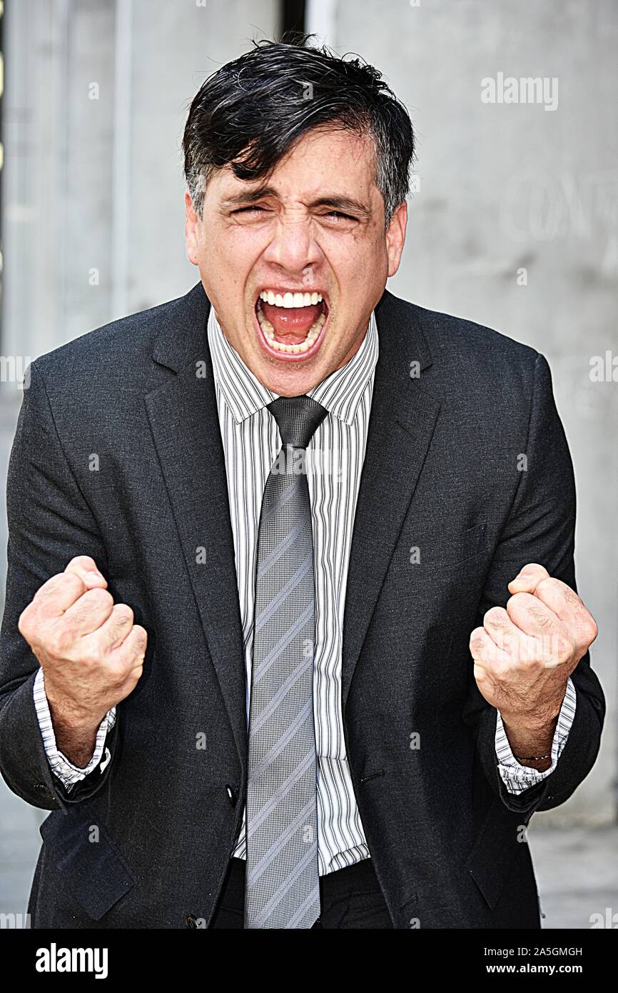 An Angry Intelligent Business Man Entrepreneur Stock Photo - Alamy