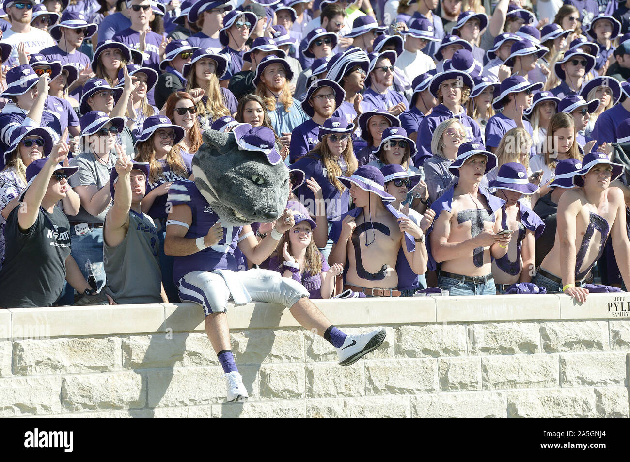 Manhattan, Kansas, USA. 19th Oct, 2019. Kansas State Wildcats mascot ...
